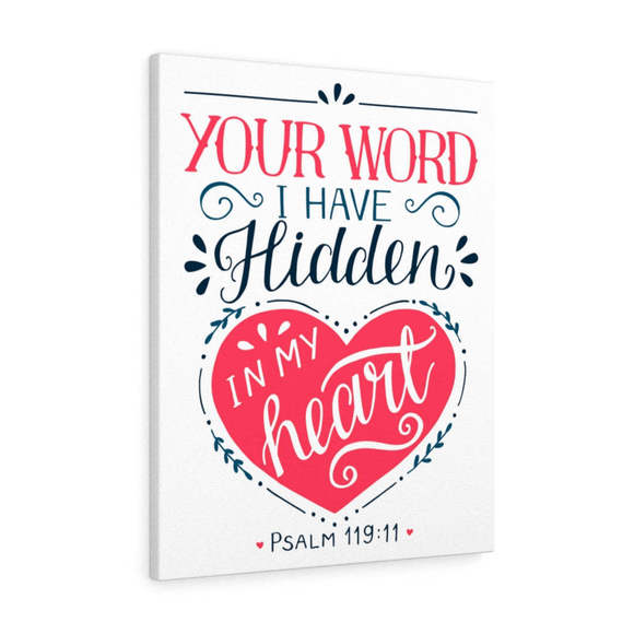 Express Your Love Gifts | Art | Scripture Sign Your Word Psalm 1911 Red Heart Bible Verse Canvas ...